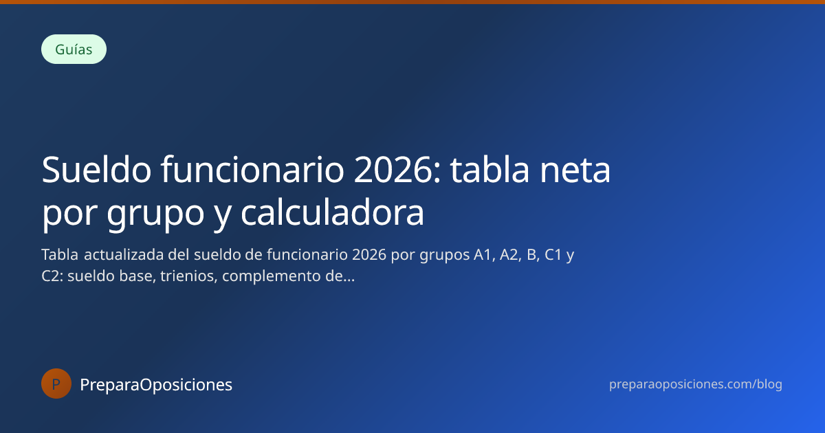Sueldo funcionario 2026: tabla neta por grupo y calculadora ...